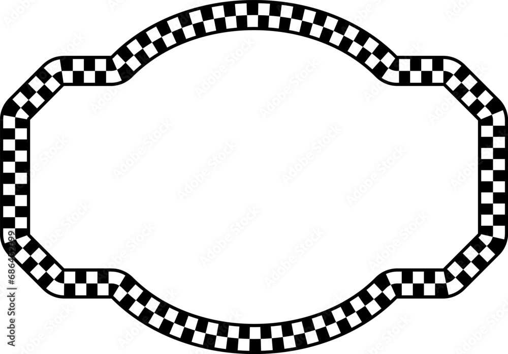 Square shape Check pattern checkered vector vintage frames retro badge ...