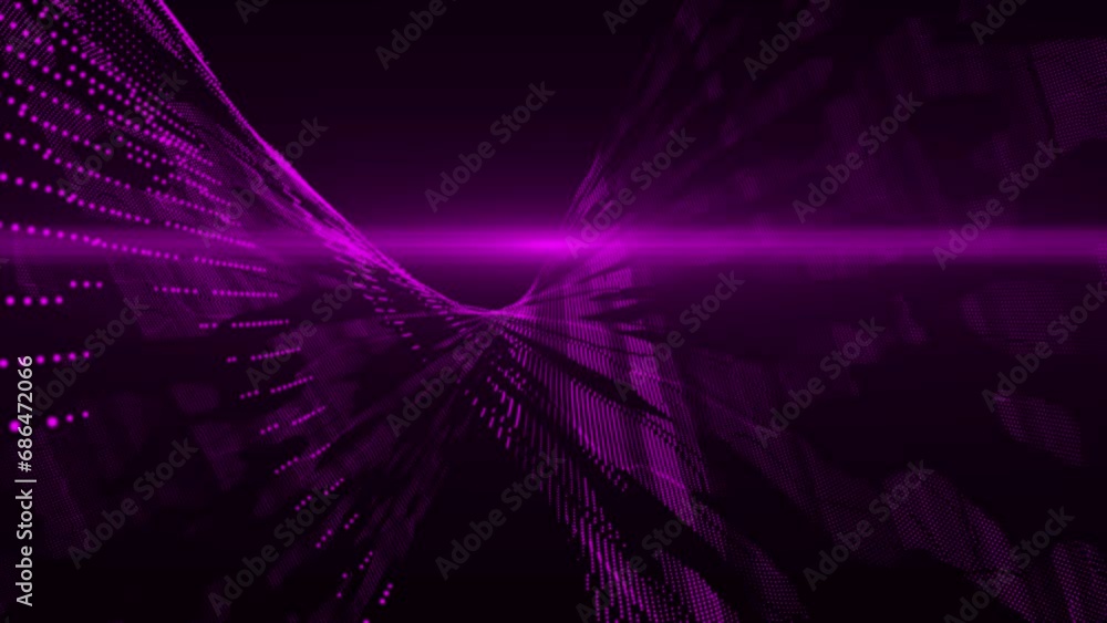 Pink color digital data flow particles cyber technology futuristic ...
