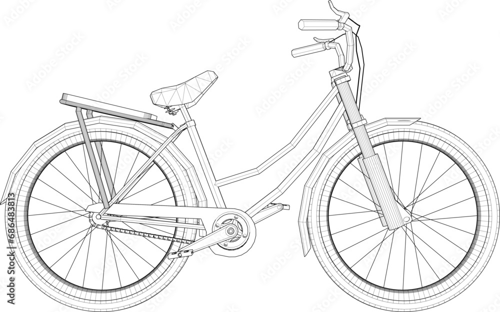 Vector sketch illustration of girl's mini bike design Stock Vector ...