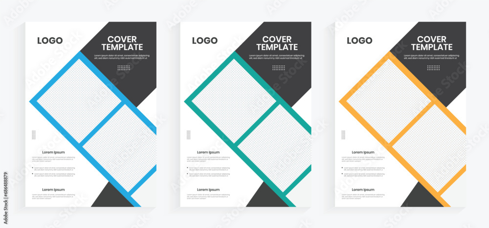 a4 annual report print marketing cover layout, vector flyer cover ...