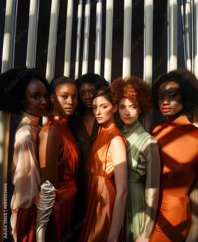 Beautiful young women of different colors and skin types who look like ...