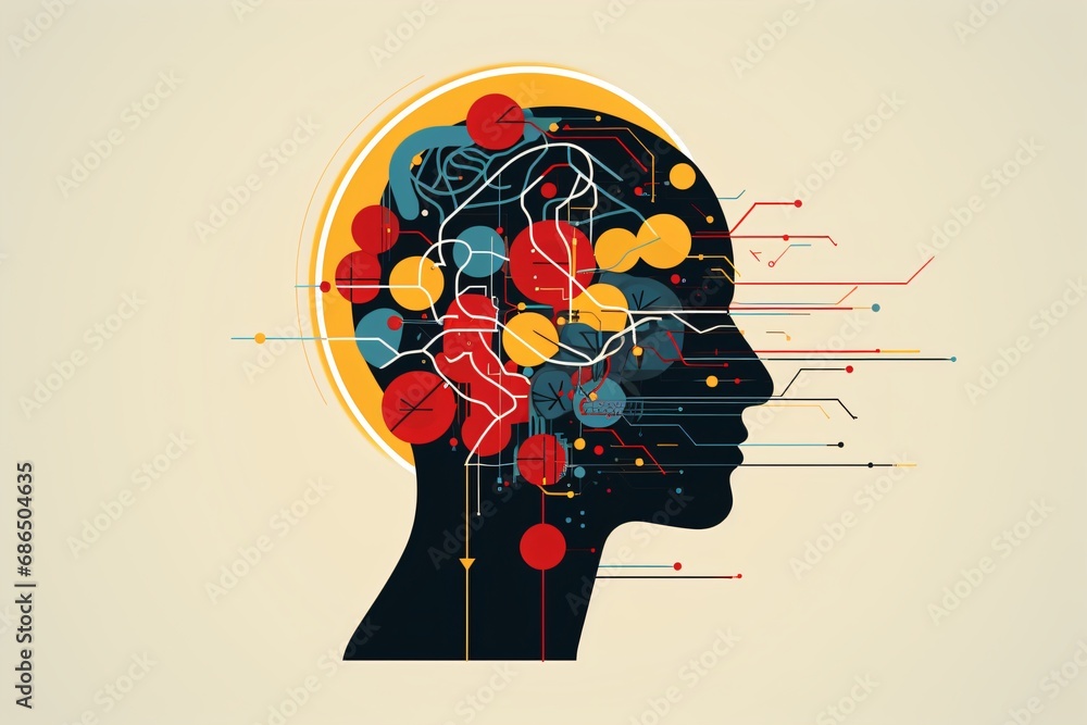 Graphic illustration for human brain anatomy Stock Illustration | Adobe ...