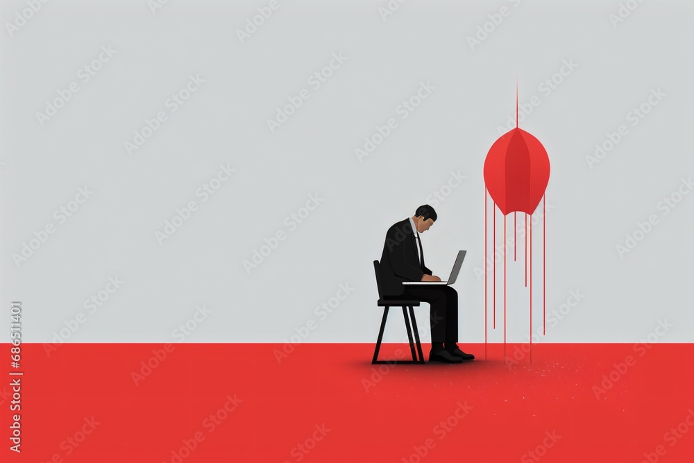 Cartoon illustration of a sad and lonely man who is depressed Stock ...