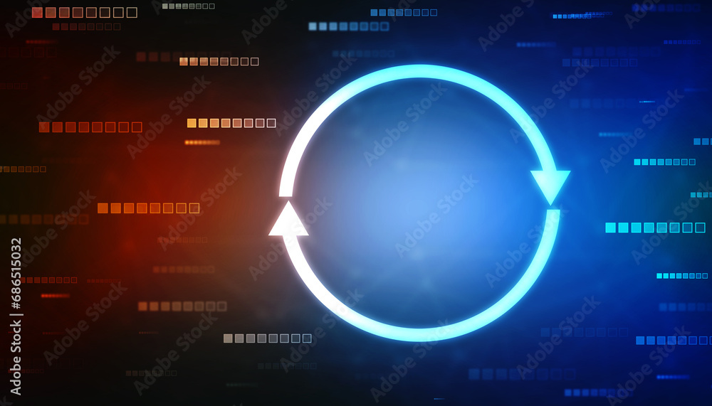 Update icon with binary codes on technology abstract background, Update ...