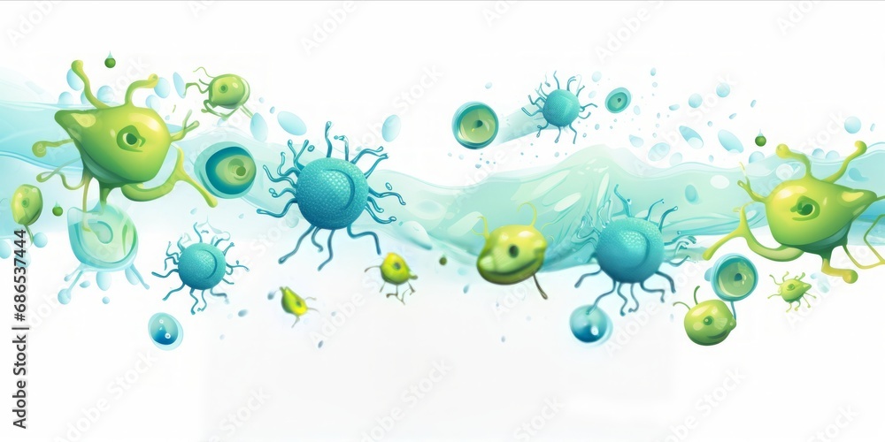 Bacteria and Streptococcus Float in the Air, Capturing the Organic ...