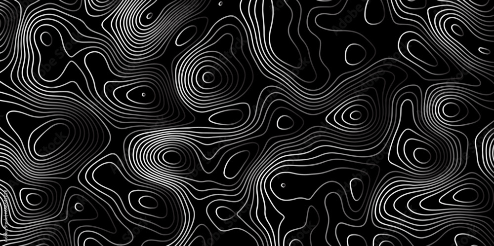 Black background of the topographic map Topographic map like abstract ...