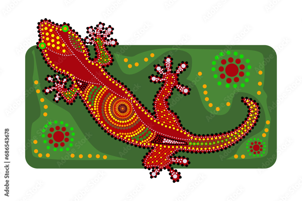 Lizard in australian aboriginal style.Australia indigenous Aboriginal ...
