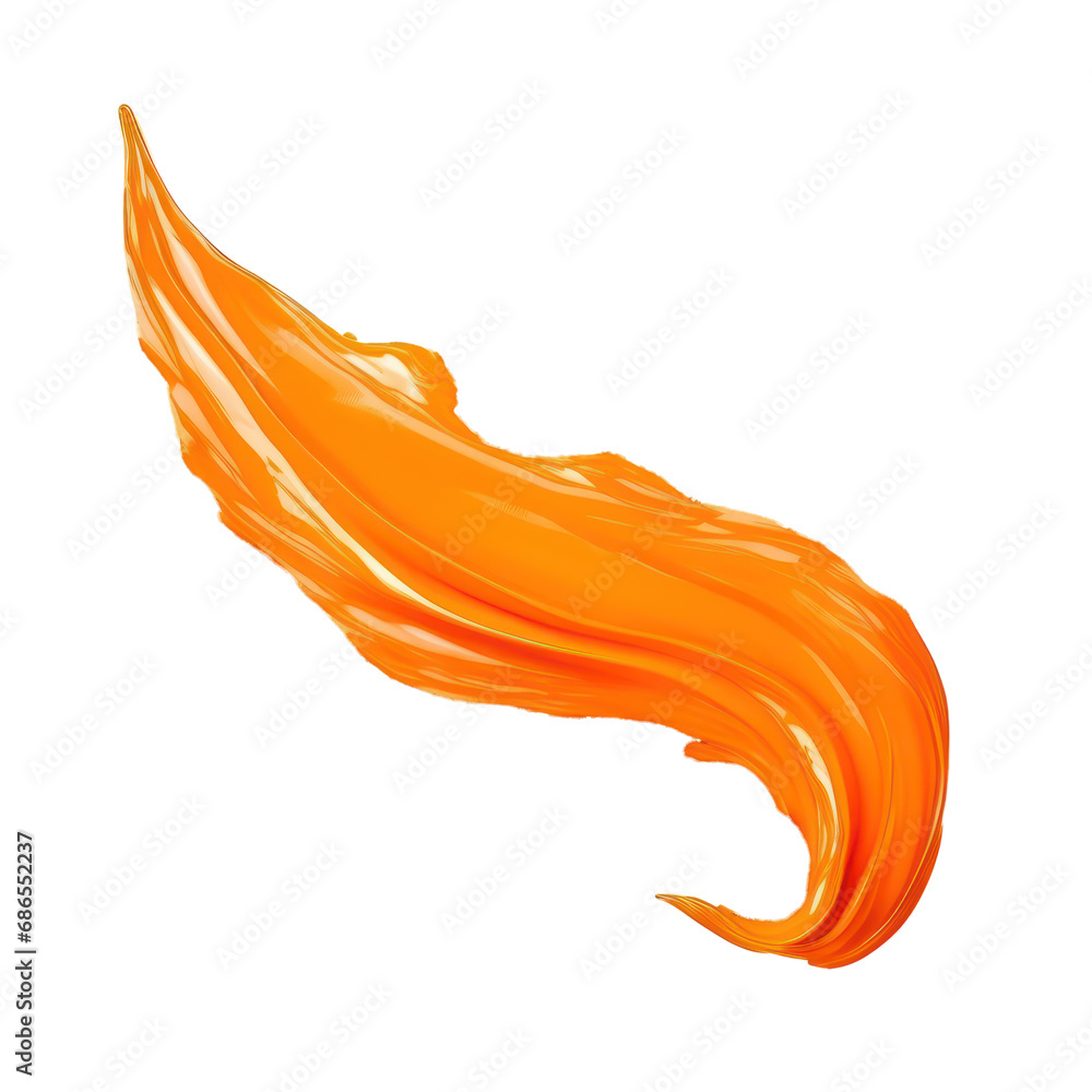 orange cream smudge smear isolated on transparent background ...
