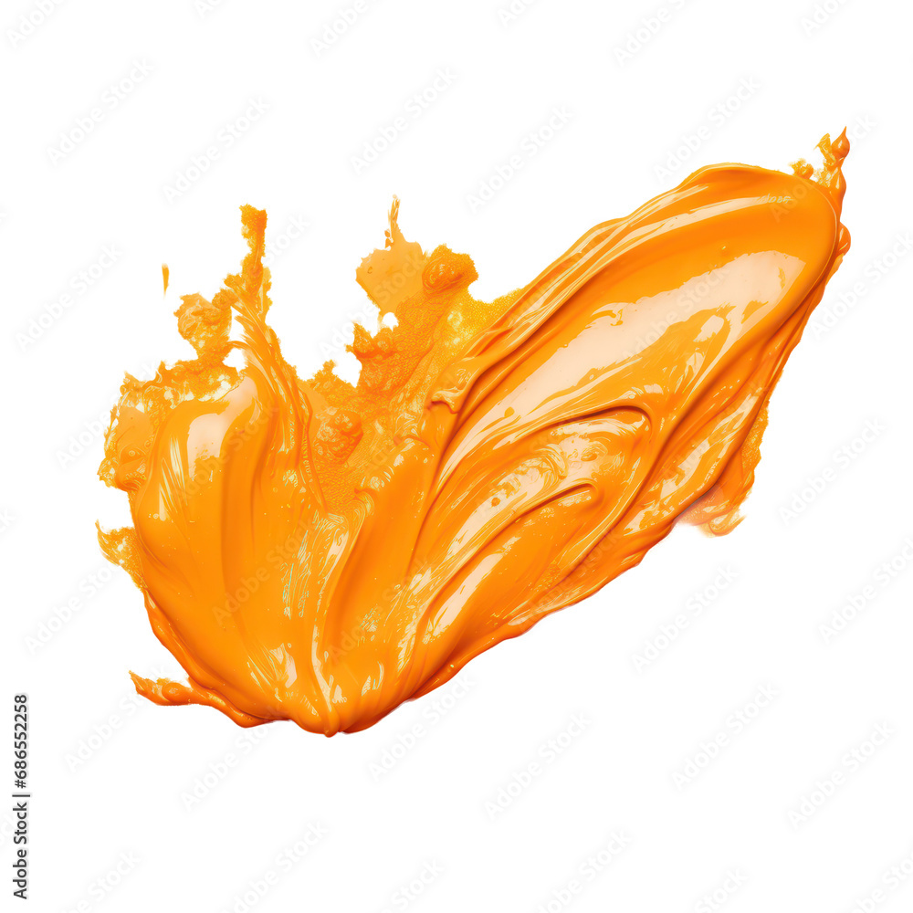 orange cream smudge smear isolated on transparent background ...