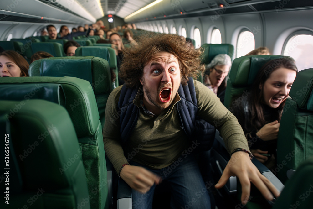 Chaos Unleashed as Passengers React to Airplane Turbulence in a Plane ...