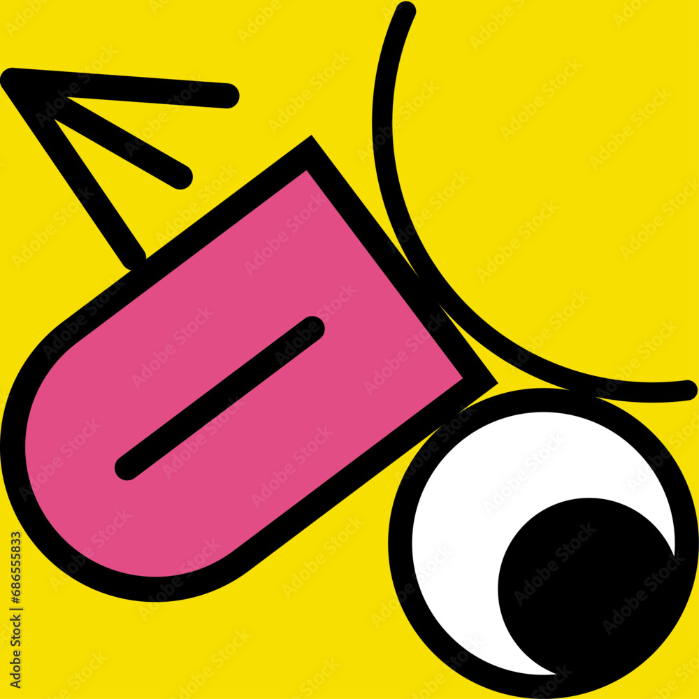 Vector illustration of a winky face emoji broken down and it's graphic ...