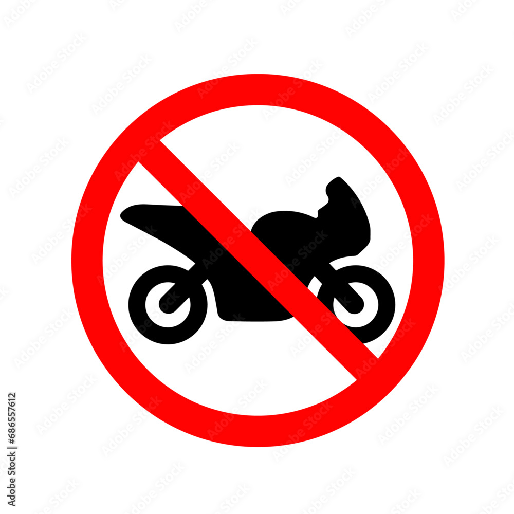 No Motorcycle Allowed Sign. No Motorbike Sign Or No Parking Sign. No ...