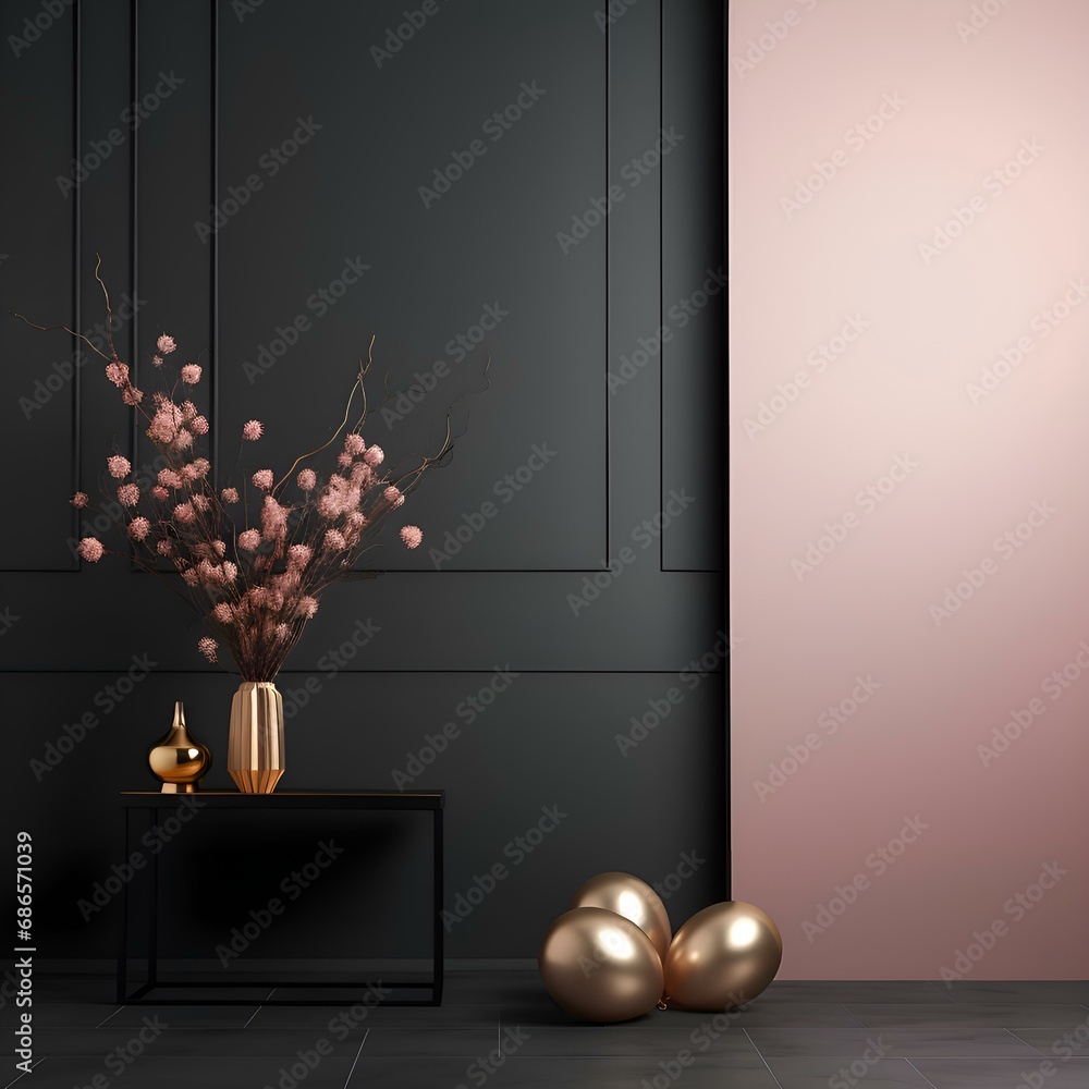 Aesthetic background in minimalist style with decorative elements ...