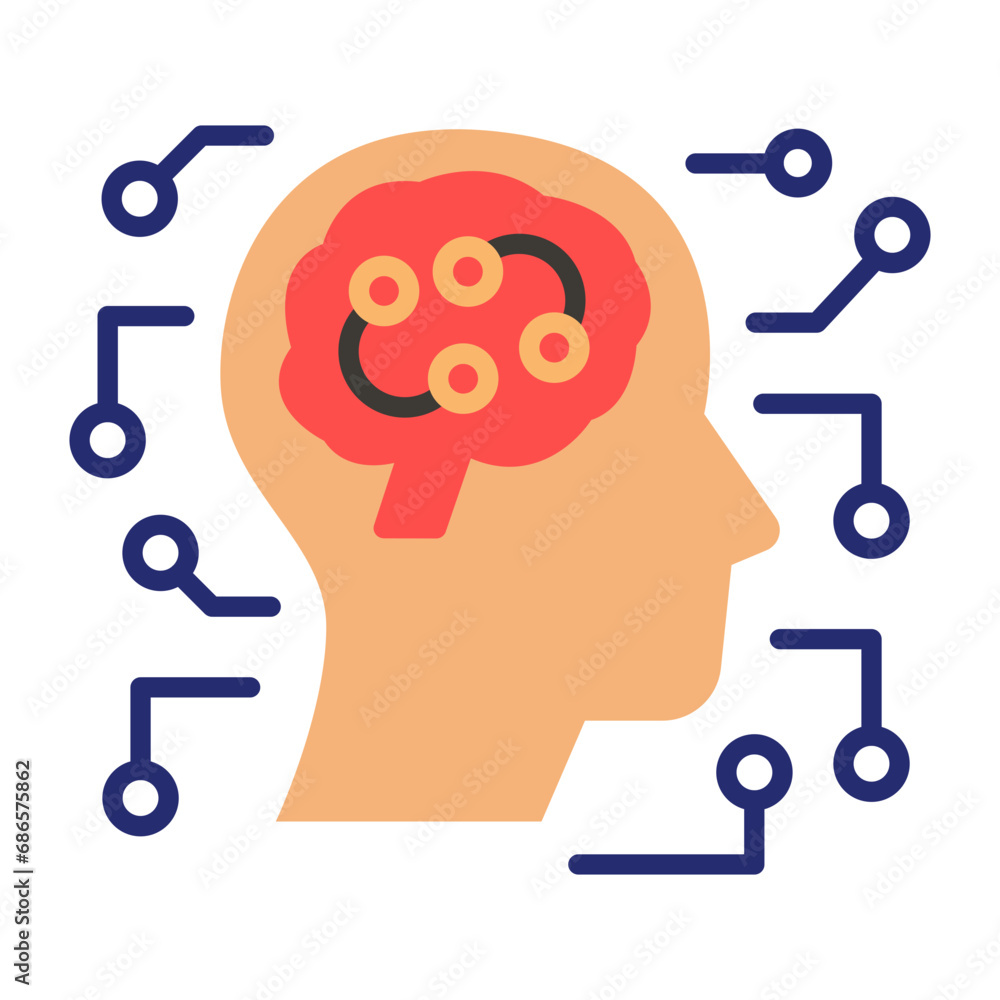paralysis to control device vector icon design, predictive modeling or adaptive control symbol ...