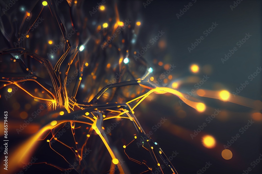 Neural connections forming in the brain, concept of psychology ...