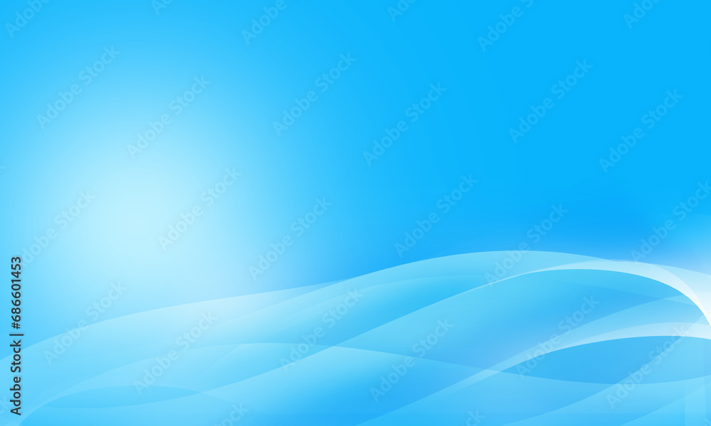 Abstract Soft light blue background with curve pattern graphics wave ...
