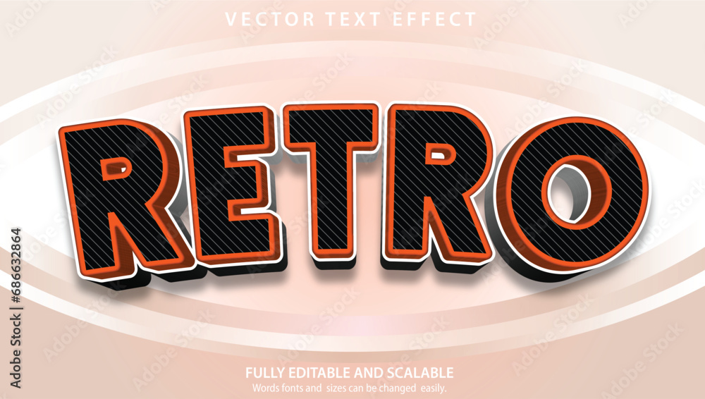 Free vector editable retro text effect, 3d text effect Stock Vector ...