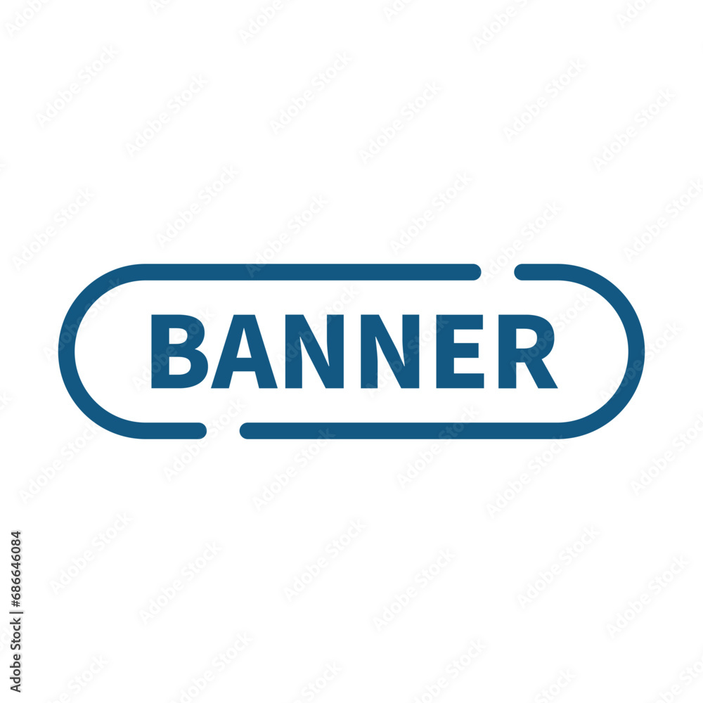 Banner Stamp In Blue Rounded Rectangle Line Shape For Information Sign ...