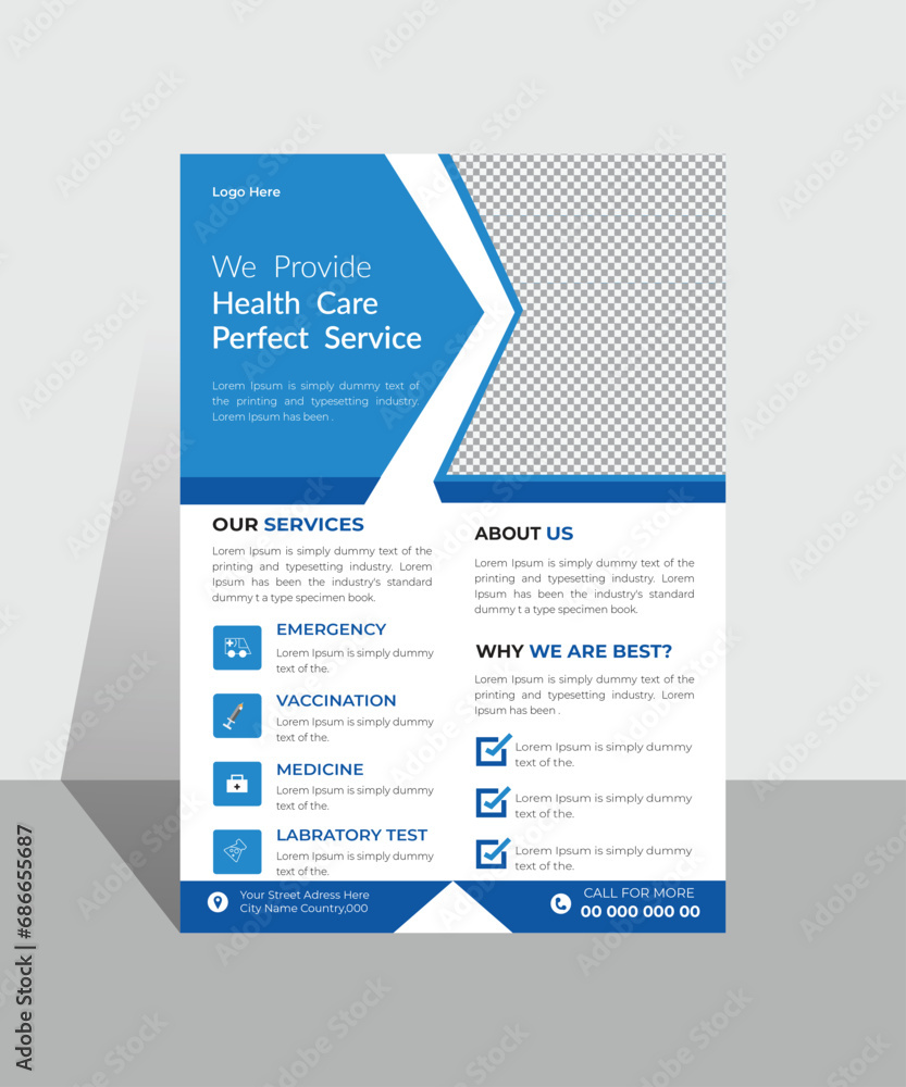 Modern Medical Flyer Template Design. Healthcare business flyer ...