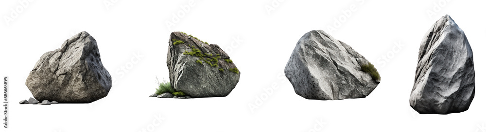 Collection of detailed rock forms depicted in natural colors, arranged ...