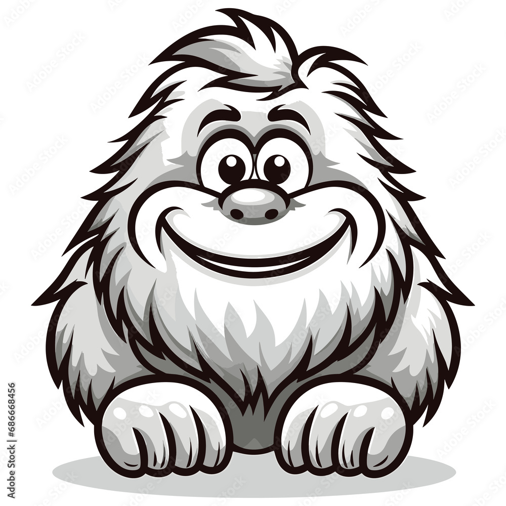 Cartoon bigfoot illustration, isolated on transparent background. Stock ...