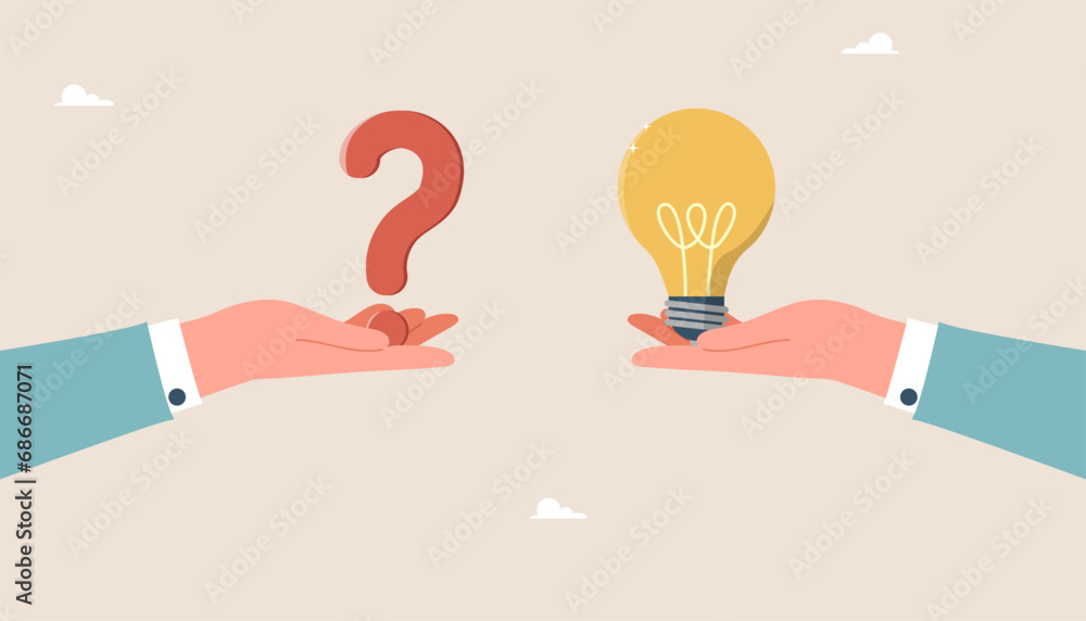 Brainstorming to solve business problems, creativity and intelligence to create new ideas and ...