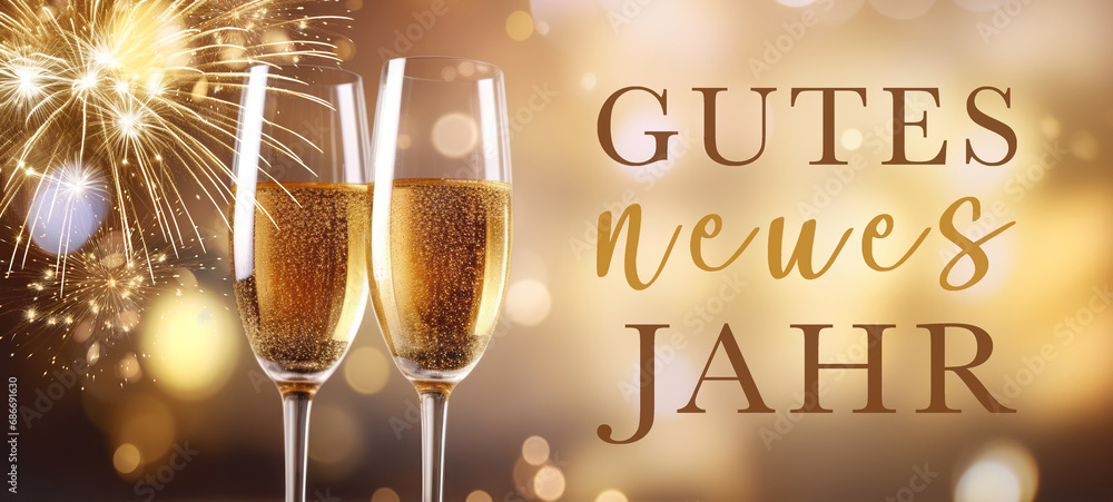 Gutes neues Jahr 2024 Silvester Neujahr Feiertag Grußkarte Banner mit ...
