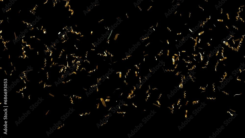 Vidéo Stock Gold color confetti animation. Alpha channel PNG codec ...