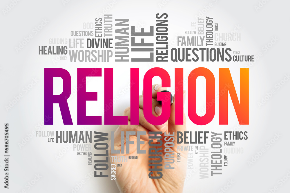 Religion word cloud collage, social concept background Stock Photo ...