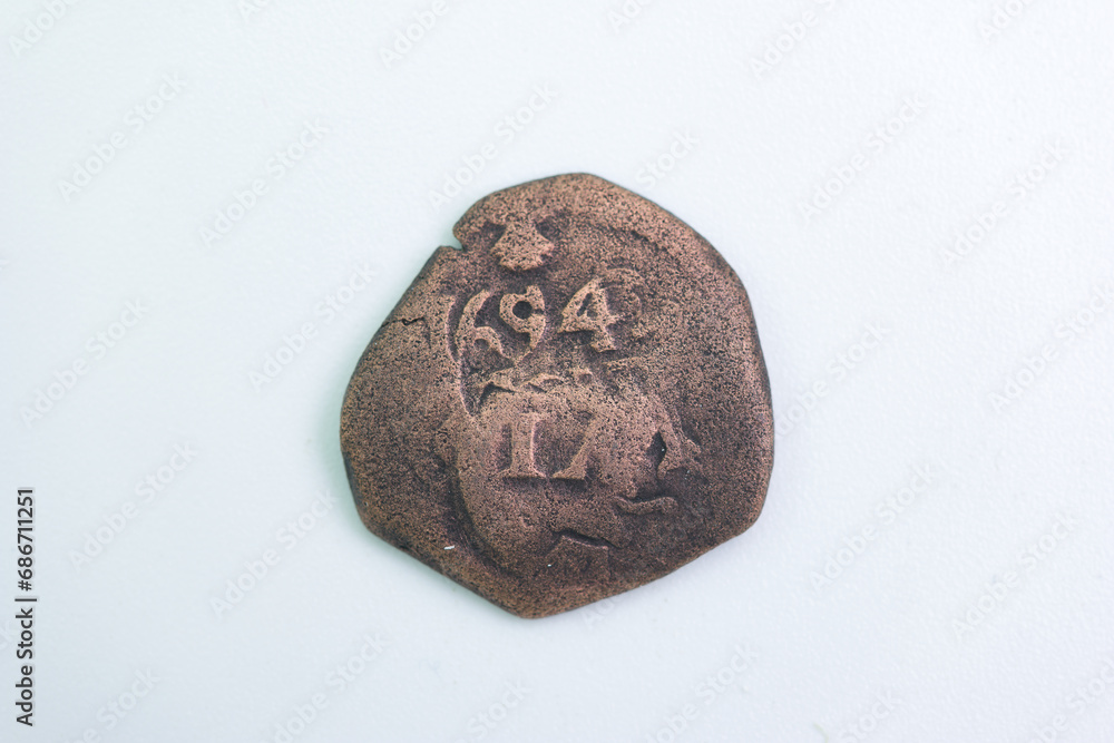 collector coin numismatics isolated antique metal wear antique h Stock ...