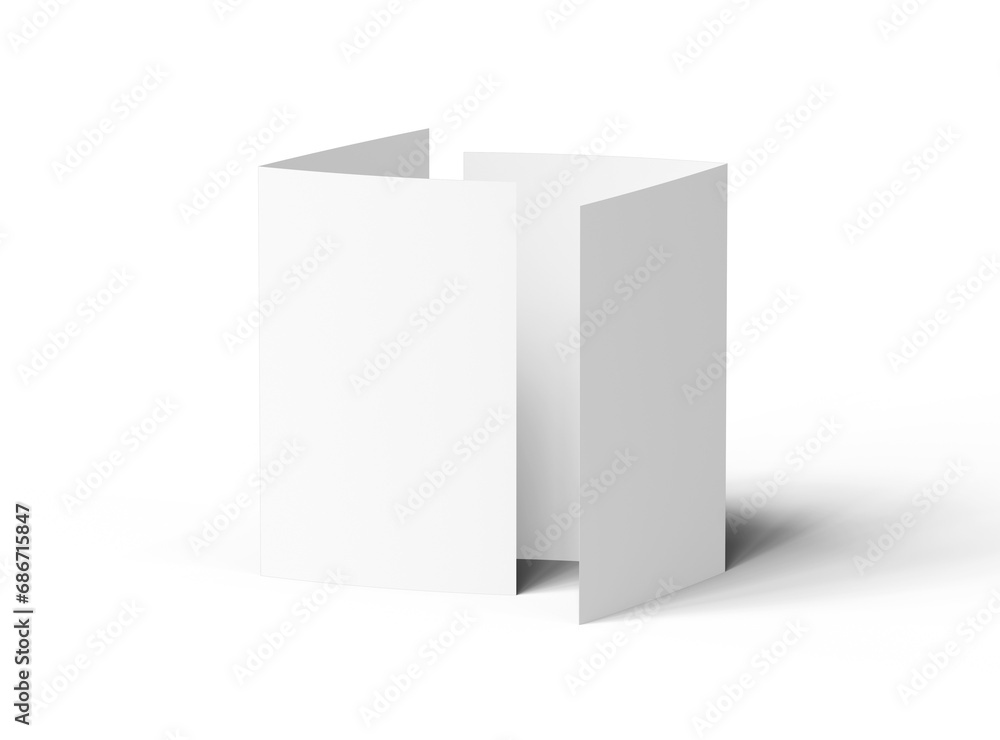 Blank Half Fold 8.5x11 letter brochure 3d render on a transparent ...