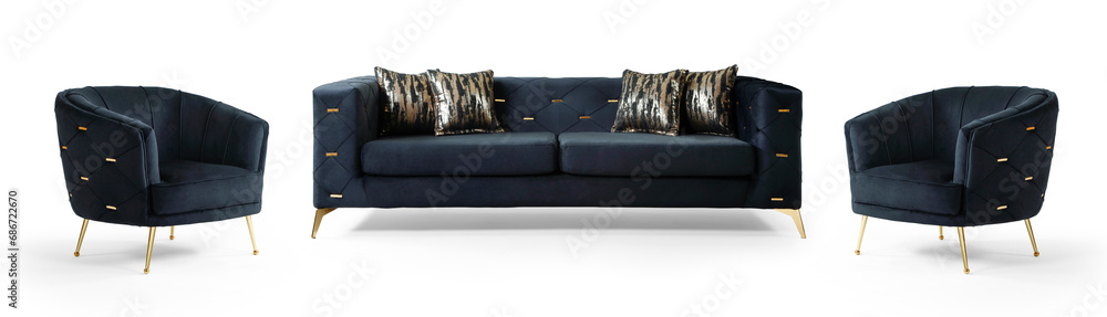 Modern furniture set isolated on white background Stock Photo | Adobe Stock