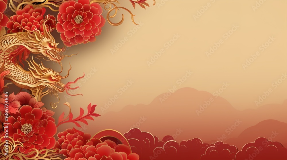 Celebrate Chinese New Year, Year of the Dragon with Elegant Red Dragon ...