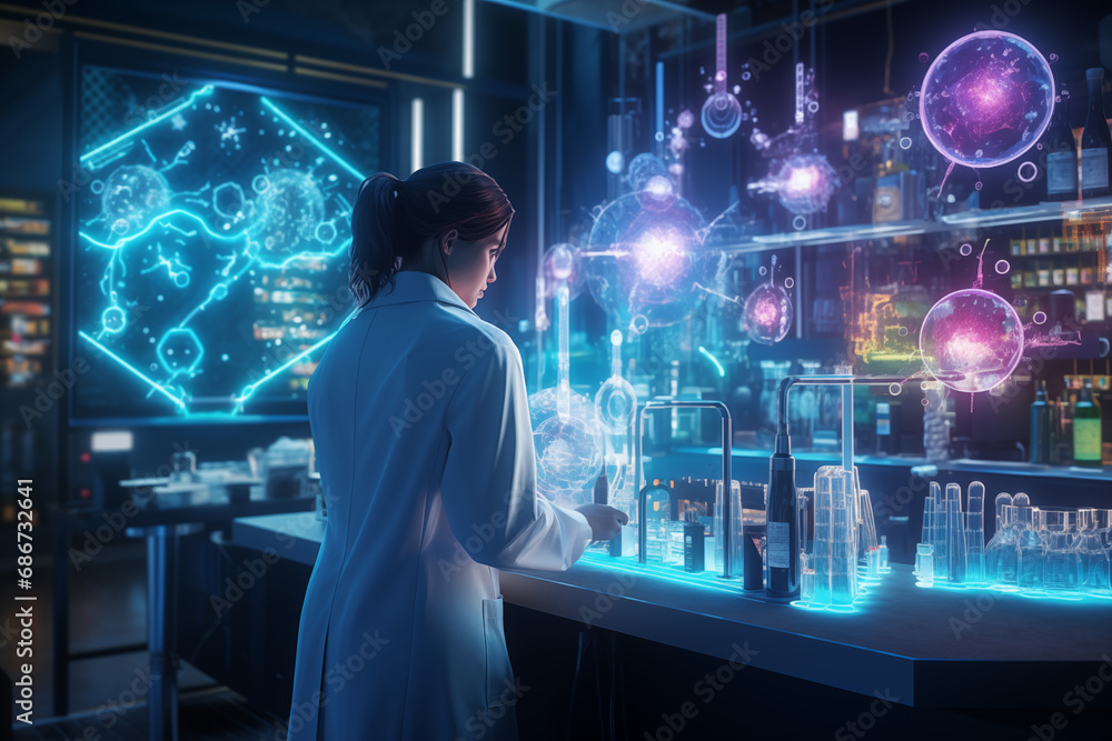 Biohacking Lab: Experimenting with Genetic Modification Stock Illustration | Adobe Stock