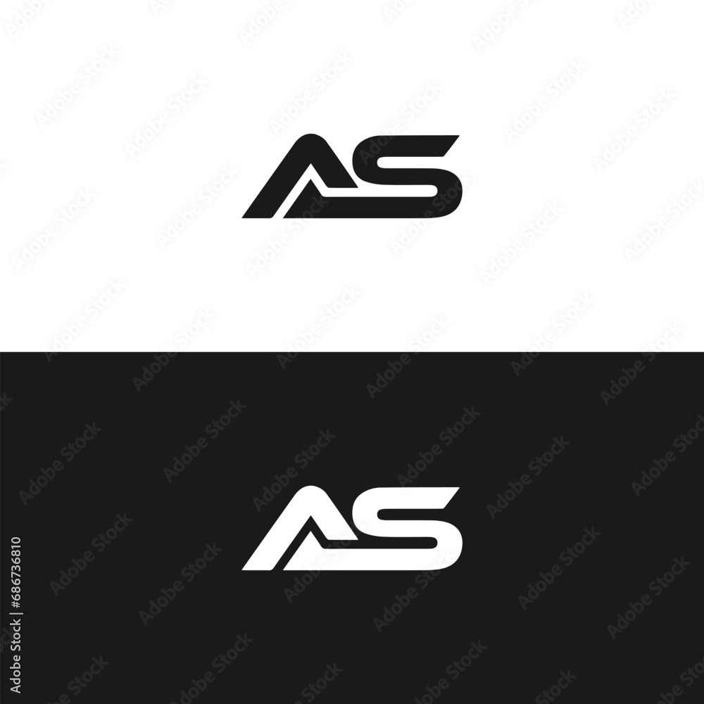 AS logo. A S design. White AS letter. AS, A S letter logo design ...