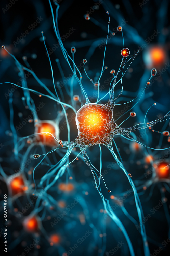 graphical representation of the neural network in the human brain. AI ...