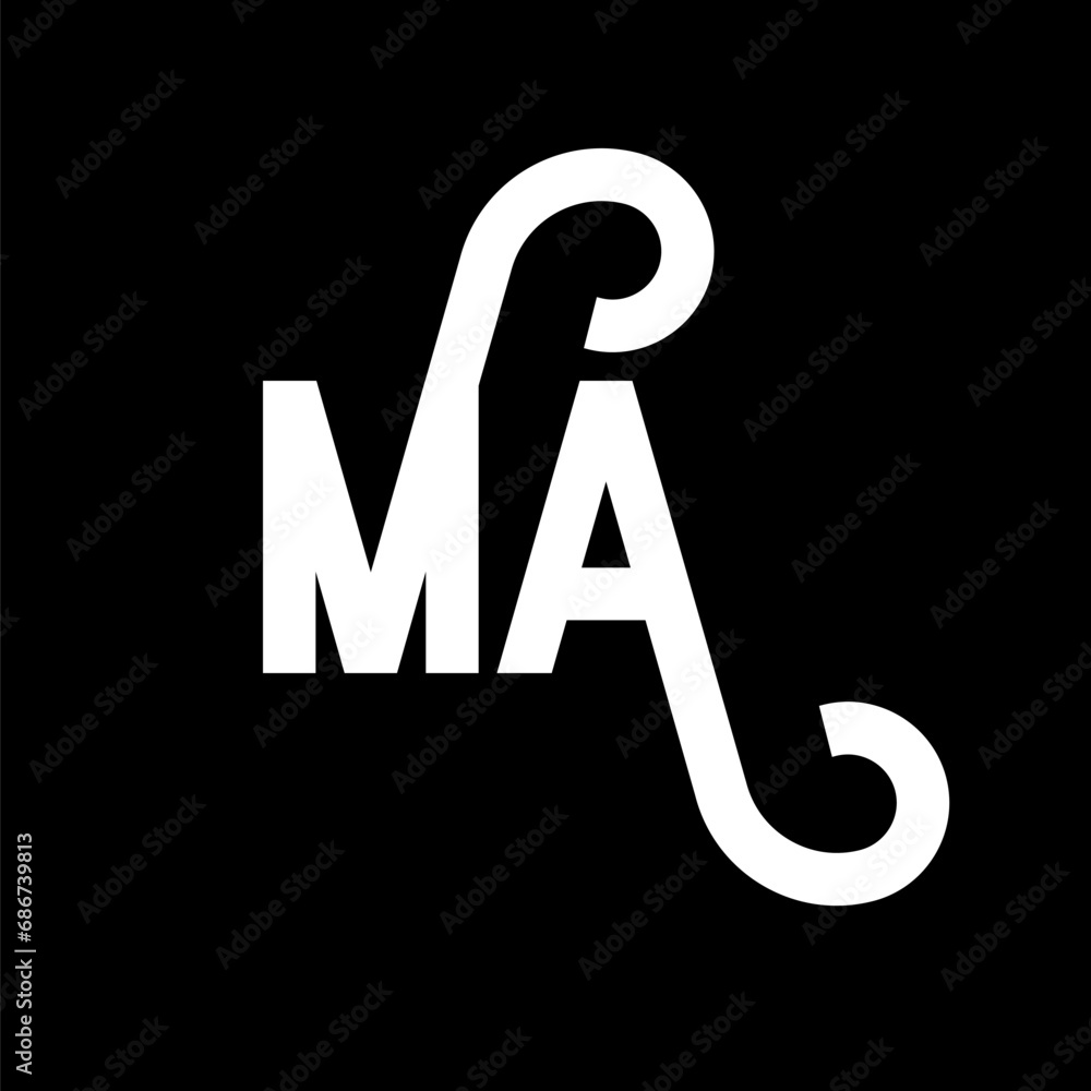 MA Letter Logo Design. Initial letters MA logo icon. Abstract letter MA ...