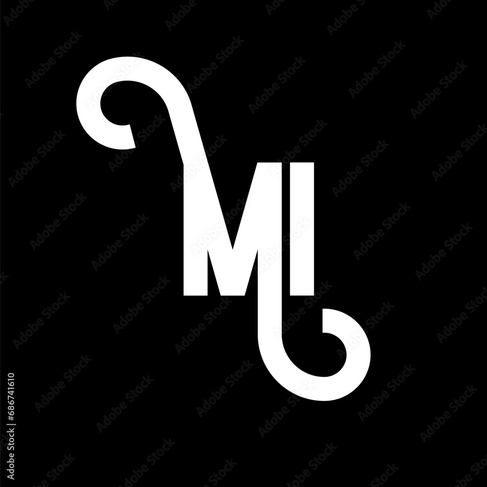 MI Letter Logo Design. Initial letters MI logo icon. Abstract letter MI ...