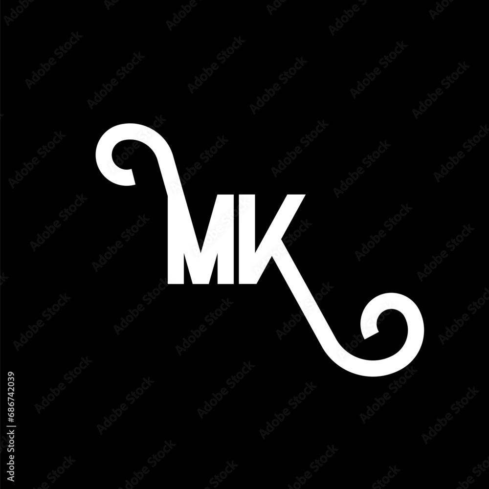 MK Letter Logo Design. Initial letters MK logo icon. Abstract letter MK ...
