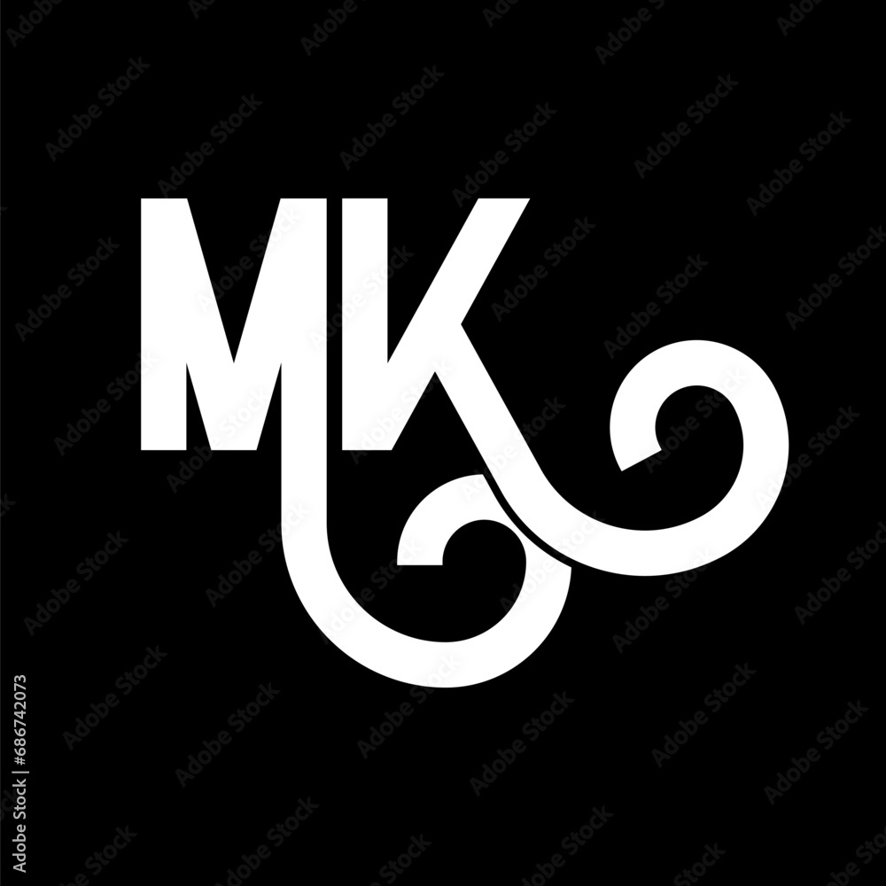 MK Letter Logo Design. Initial letters MK logo icon. Abstract letter MK ...