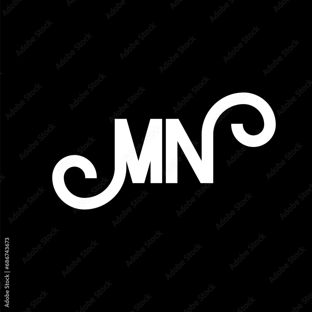 MN Letter Logo Design. Initial letters MN logo icon. Abstract letter MN ...