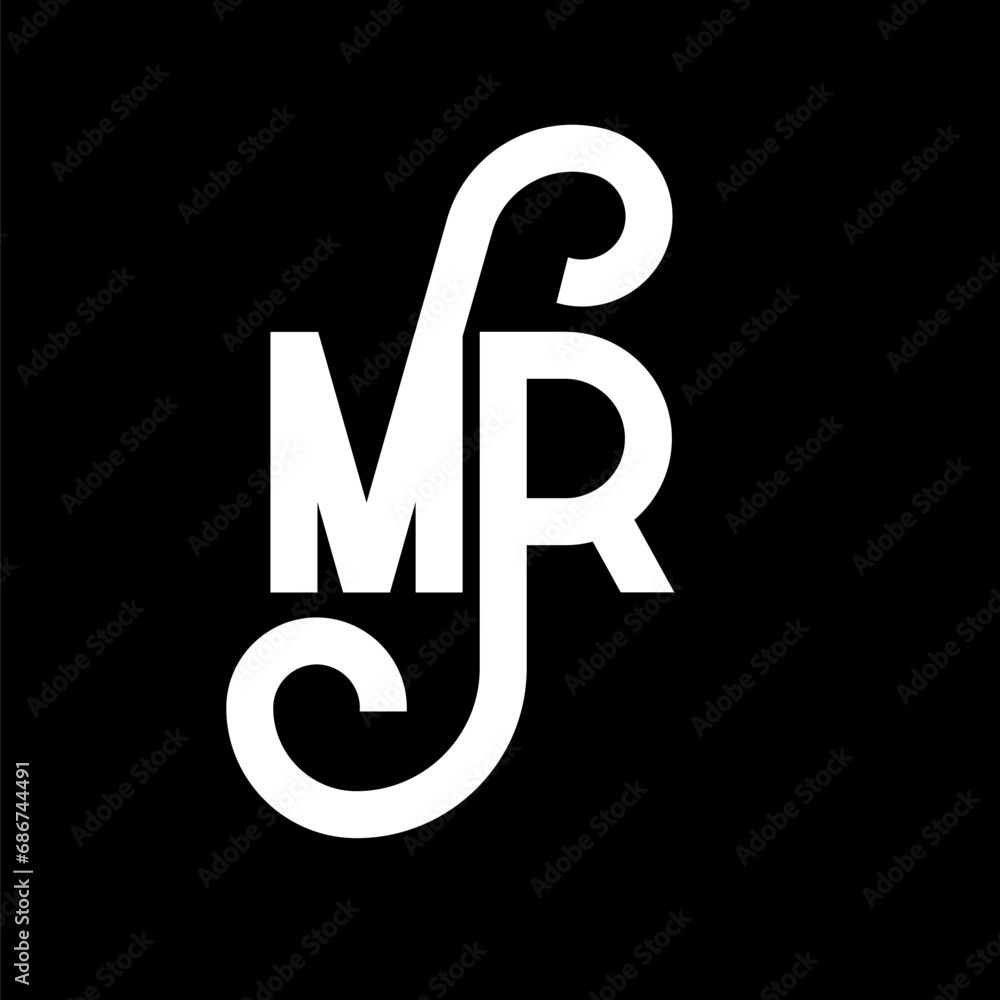 MR Letter Logo Design. Initial letters MR logo icon. Abstract letter MR ...