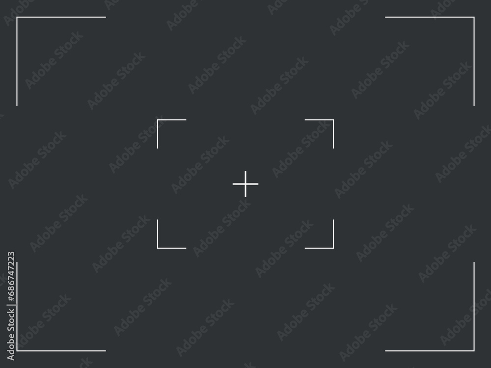 Digital video camera viewfinder. Photo focusing grid vector template ...