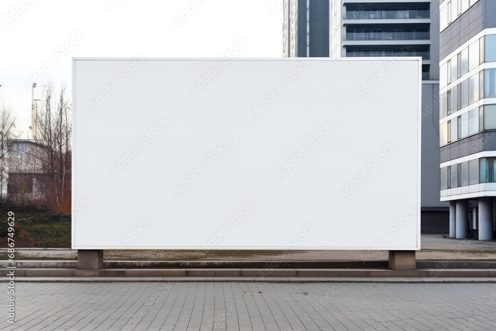 Blank billboard mockup in the urban environment. Empty space to display ...