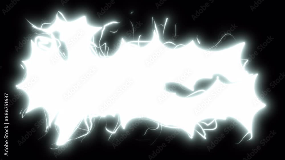 Animation of a person receiving an electric shock on a black screen ...