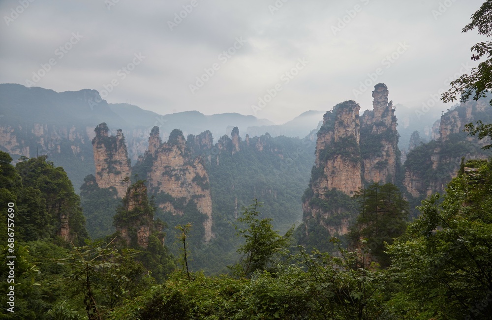 Poster The Tianzi Mountain area of Zhangjiajie National Forest Park ...