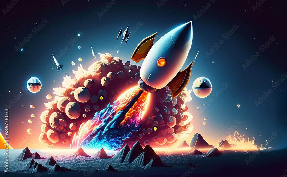 Super realistic space travel and super colorful Illustrations that go ...