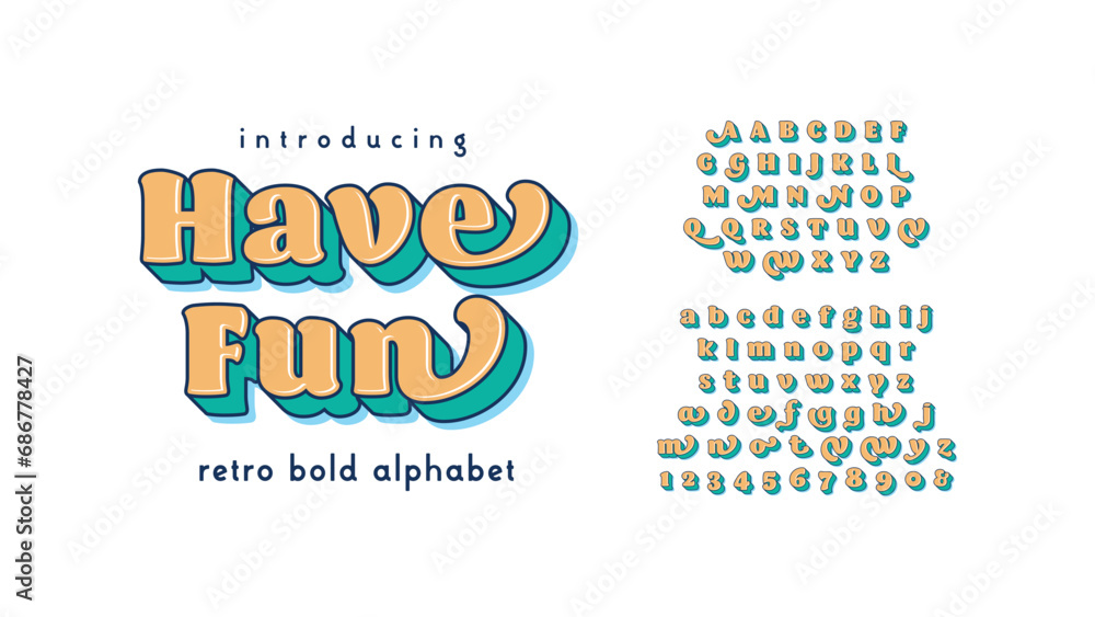 Composite font in a doodle style. Typography alphabet with playful ...