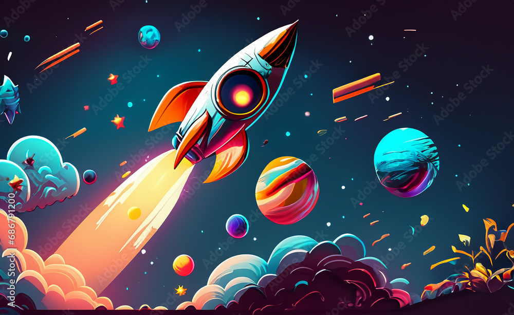 Super realistic space travel and super colorful Illustrations that go ...