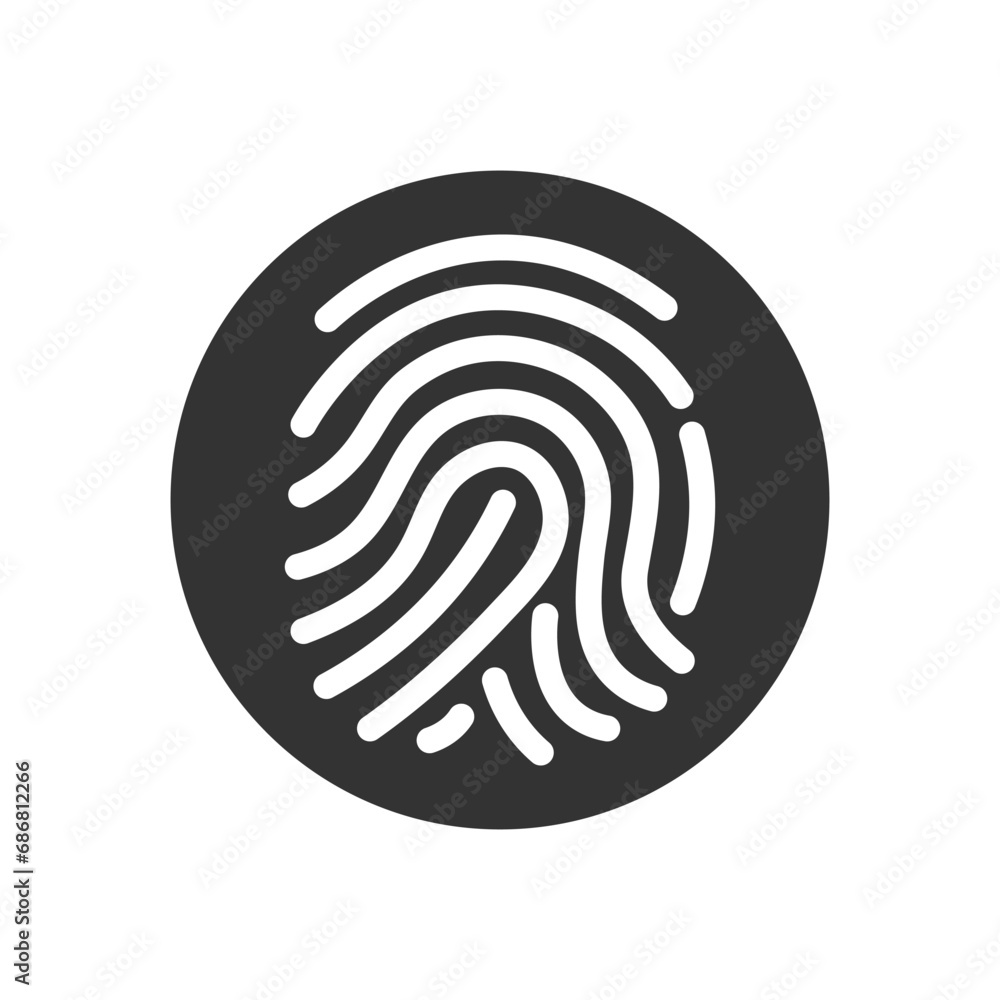Fingerprint vector icon, security symbol. Cyber security concept ...